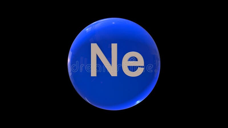 Neon Chemical Element 3D Illustration Stock Illustration - Illustration ...