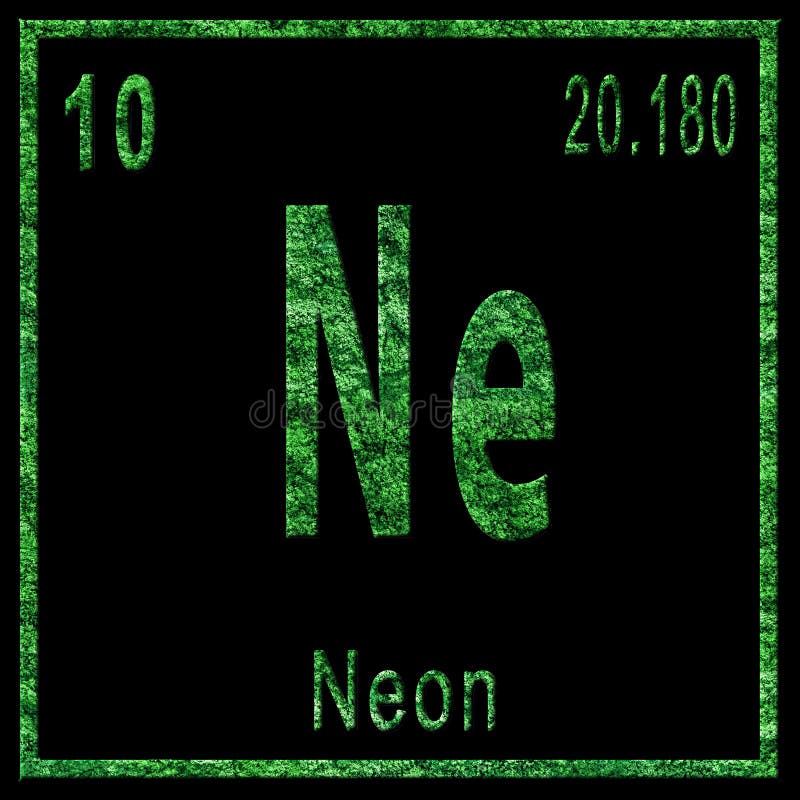 Neon Chemical Element, Green Edition Stock Illustration - Illustration ...