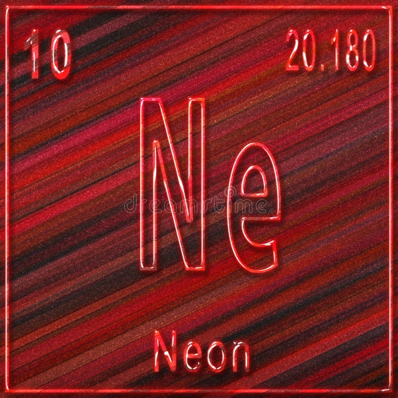 Neon Chemical Element, Sign with Atomic Number and Atomic Weight Stock ...