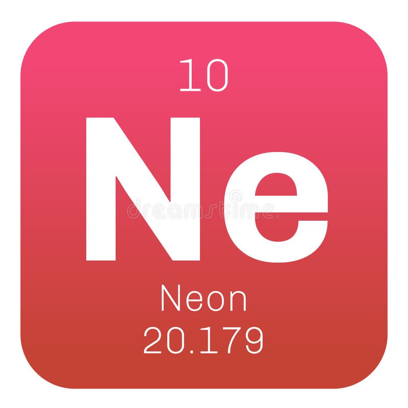 Neon Chemical 10 Element Van Periodiek Systeem Achtergrond Voor ...