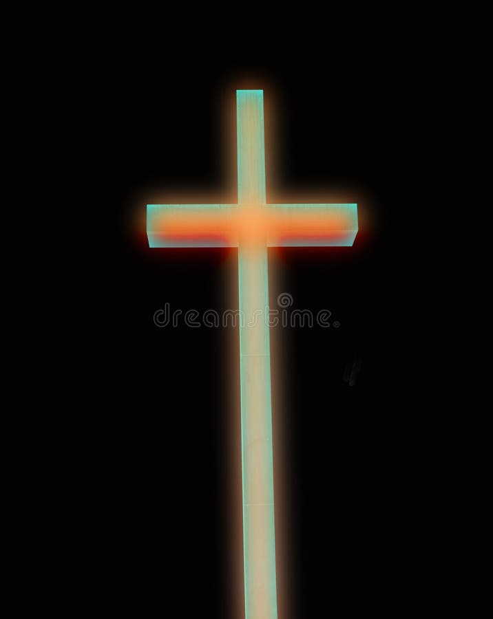 Neon christian cross stock image. Image of faith, neon - 199097561