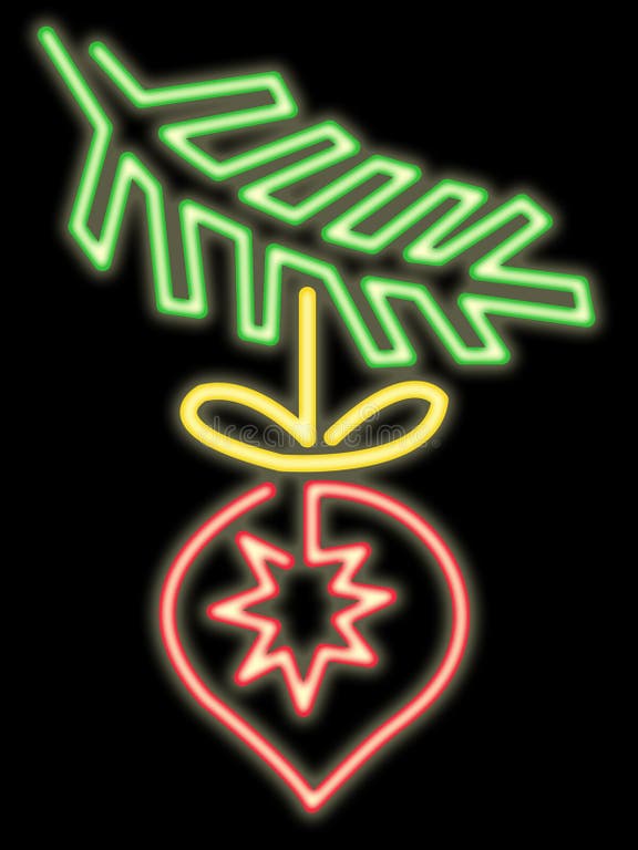 Neon christmas ornament stock illustration. Illustration of christmas ...