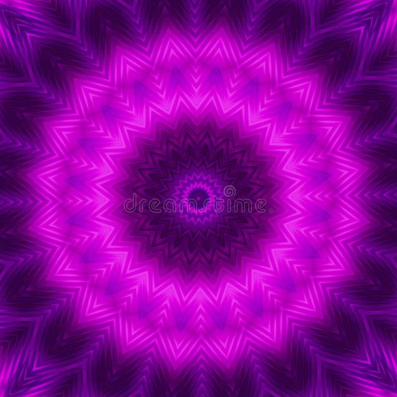 Neon Circle Background in Purple Tones . Kaleidoscopic Pattern Stock ...