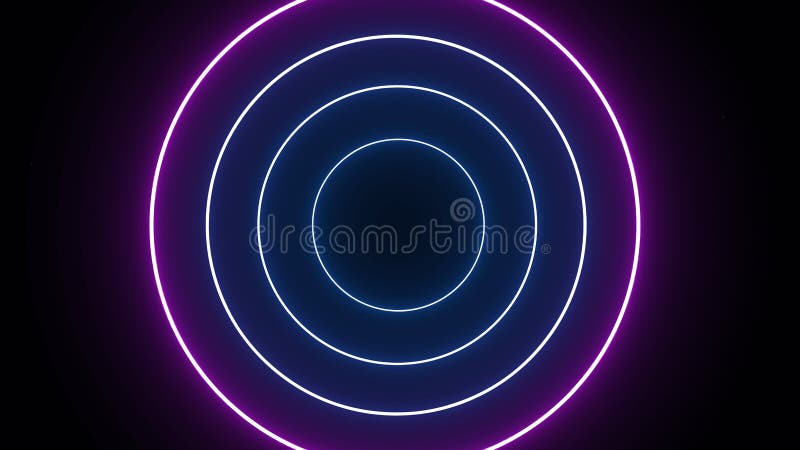 Neon Circle Frame. Set of Round Neon Border Stock Vector - Illustration ...