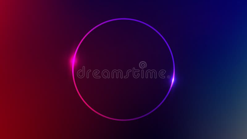 Neon Circle Frame with Shining Effects Stock Vector - Illustration of ...