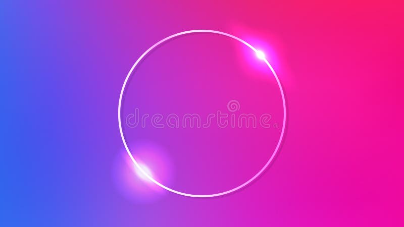 Neon Circle Frame with Shining Effects Stock Illustration ...