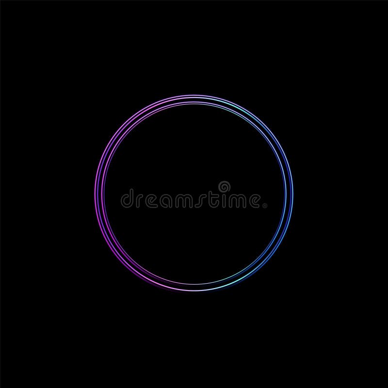 Neon Circle Frame Vector Illustration Stock Vector - Illustration of ...