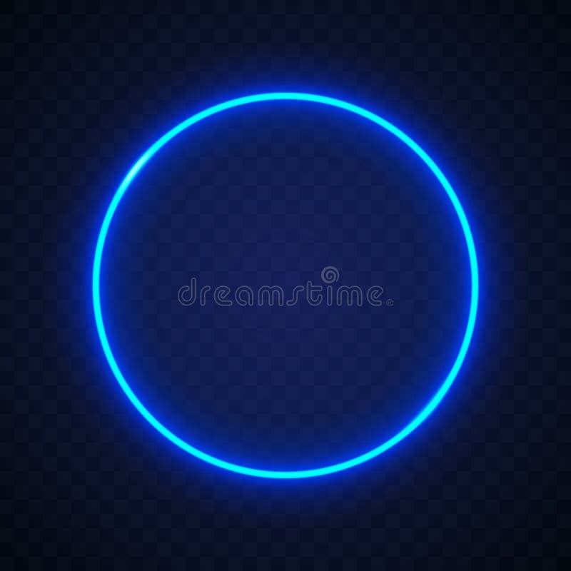 Neon Circle. Light Glow Round Blue. Illuminated Frame for Design Print ...