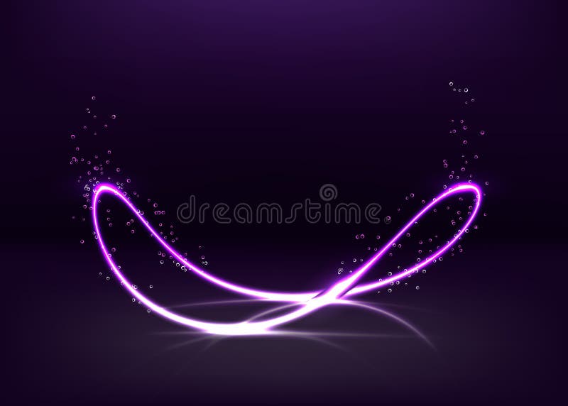 Neon Circle Light Line on Ground Stock Vector - Illustration of ...
