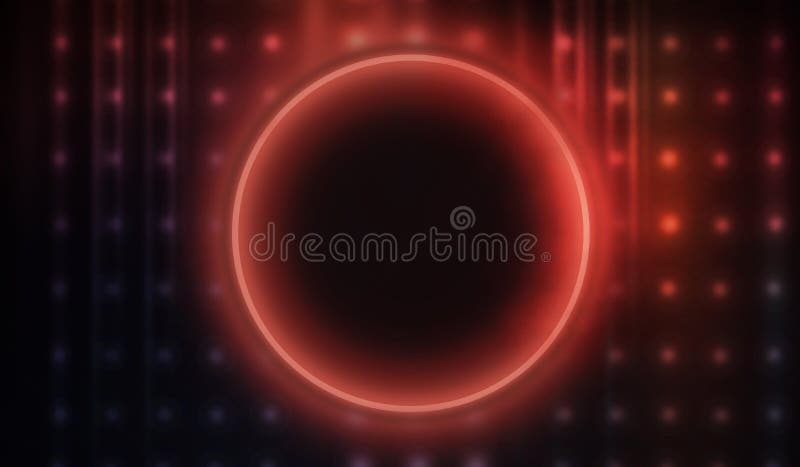 Neon Circle, Neon Lights. Neon Circle with Spotlights. Abstract Light ...
