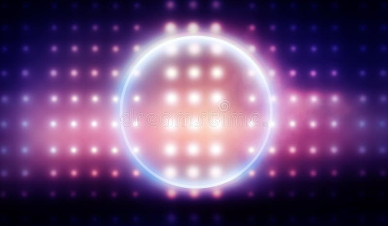 Neon Circle, Neon Lights. Neon Circle with Spotlights. Abstract Light ...