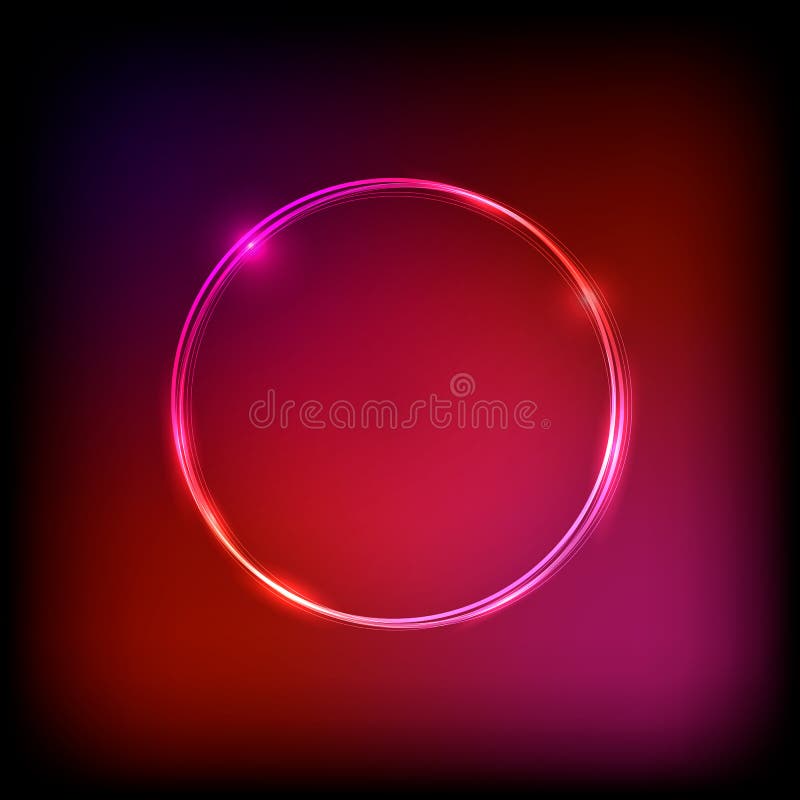 Neon Circle with Lights, Vector Illustration Stock Illustration ...