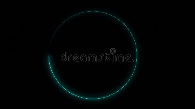 Neon Circle Loading Bar Animation Isolated on Black Background ...