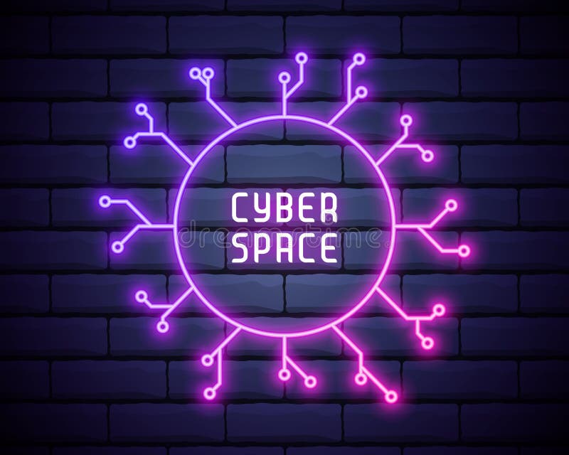 Neon Circle Pattern Glowing for Advertisement and Banner.Cyber Circle ...