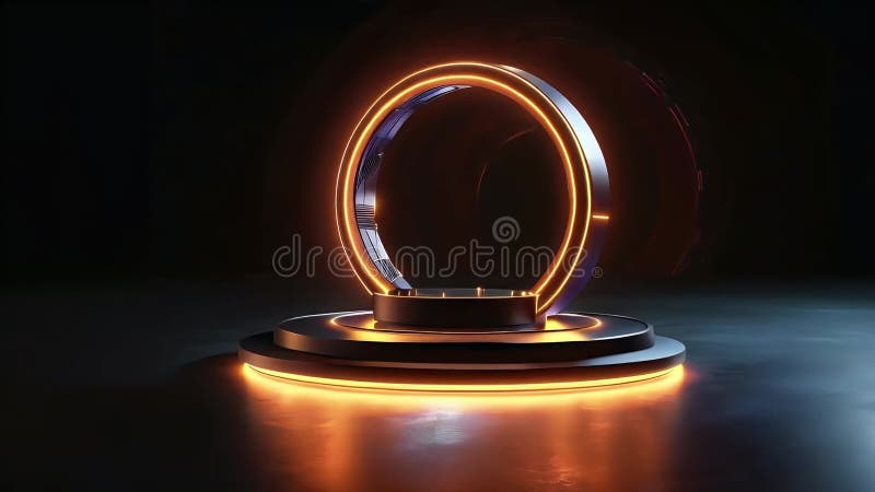 Neon Circle Platform stock video. Video of presentation - 343852403