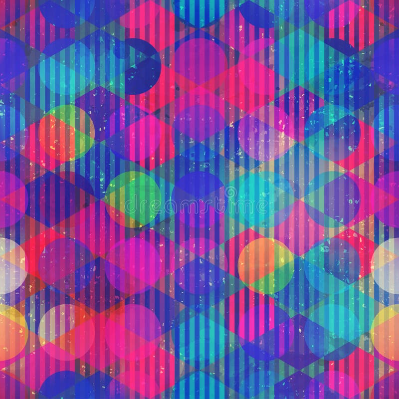 Neon Circle Seamless Pattern Stock Vector - Illustration of celebration ...