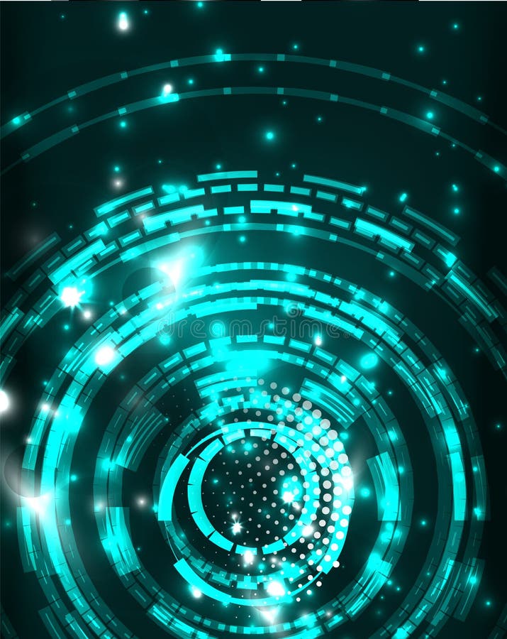 Neon Circles Abstract Background Stock Vector - Illustration of glow ...