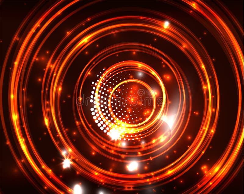 Neon Circles Abstract Background Stock Vector - Illustration of glossy ...