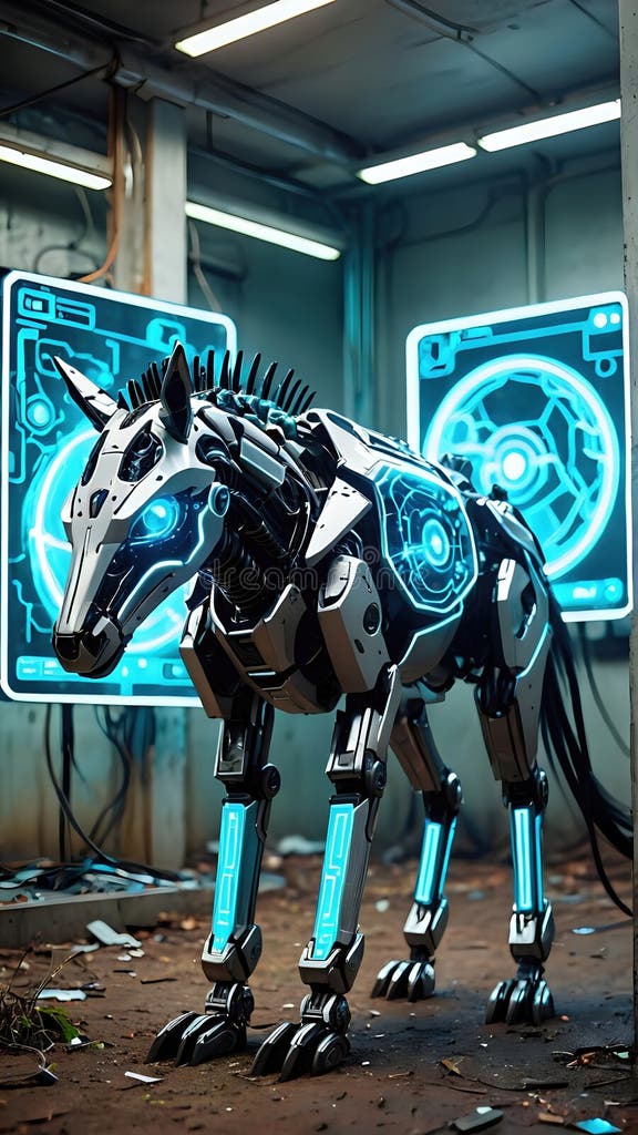 Neon Circuit Beast: Unleashed in the Lab, Wired for an Unknown Quest ...