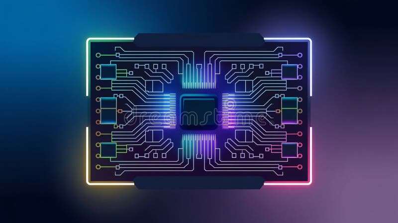 Neon Circuit Board, Abstract Technology Background Good Resolution ...