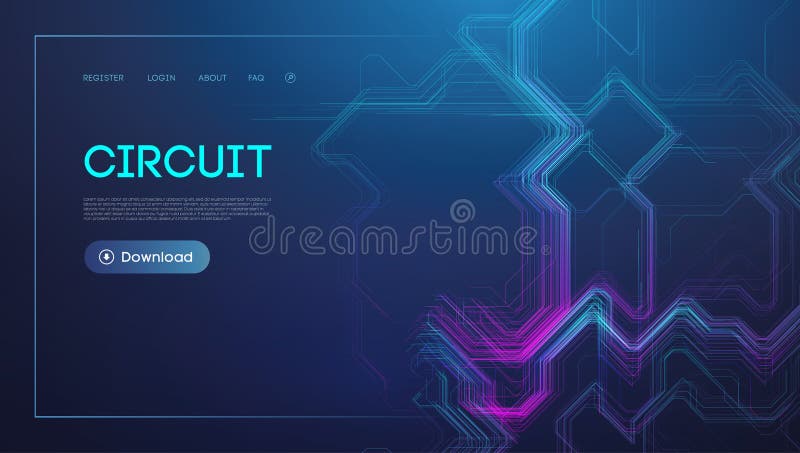 Neon Circuit Board Design on Dark Background for Technology Concept ...