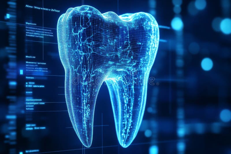 Neon Circuit Cybernetic Tooth Futuristic Design Stock Photos - Free ...