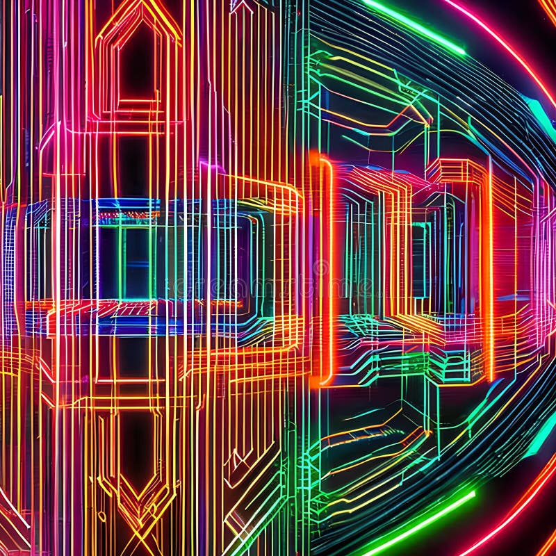 Neon Circuitry Stock Illustrations – 736 Neon Circuitry Stock ...