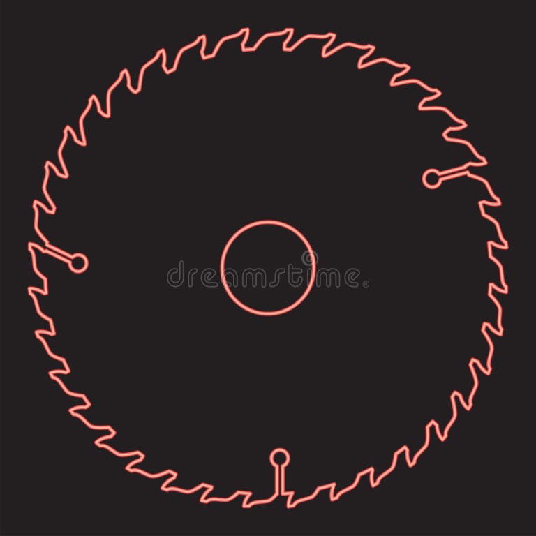 Neon Circular Disk Red Color Vector Illustration Image Flat Style Stock ...