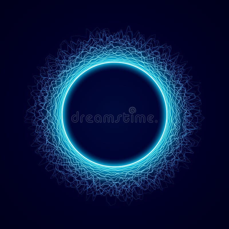 Neon Circular Shape of Soundwave Form. Audio Equalizer. Sound Impulse ...