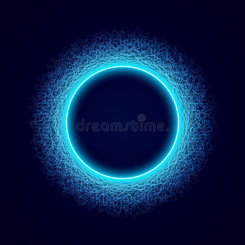 Neon Circular Shape of Soundwave Form. Audio Equalizer. Sound Impulse ...
