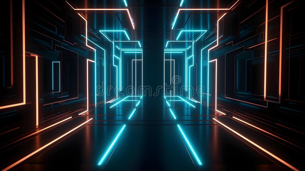 Neon cityscape marvel stock illustration. Illustration of transfer ...