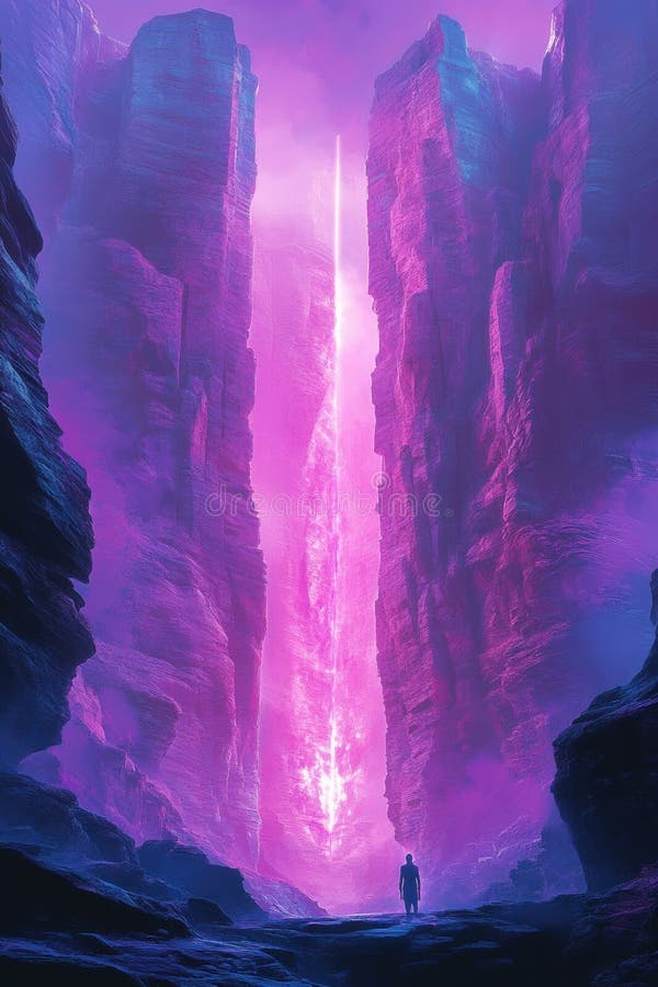 Neon Cliff Art, the Majestic Cliffs Glowing in Neon Shades Create a ...