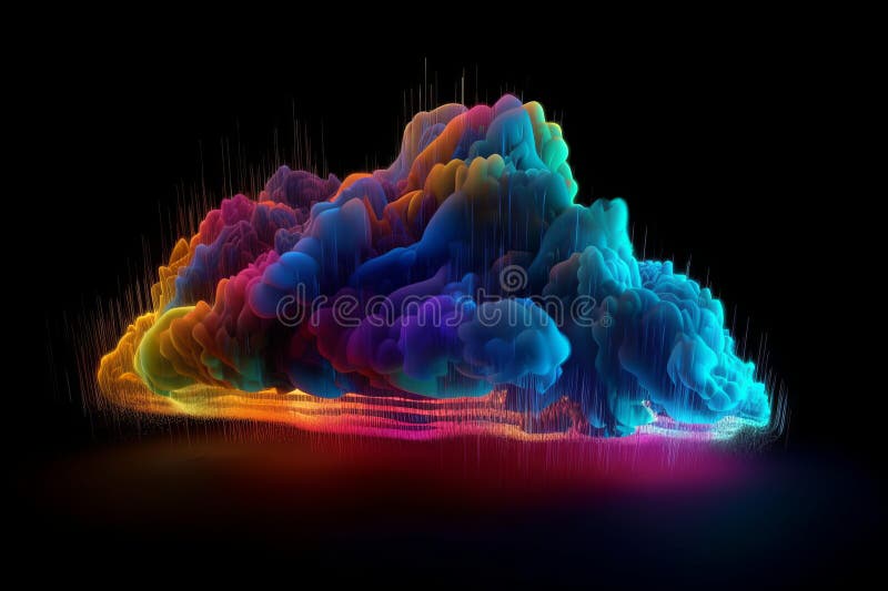 Neon Cloud Computing: Transforming Data Visualizatio Stock Illustration ...