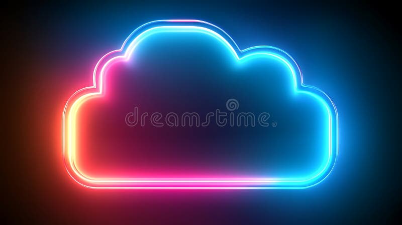 Neon cloud graphic (4 stock image. Image of computing - 384846767
