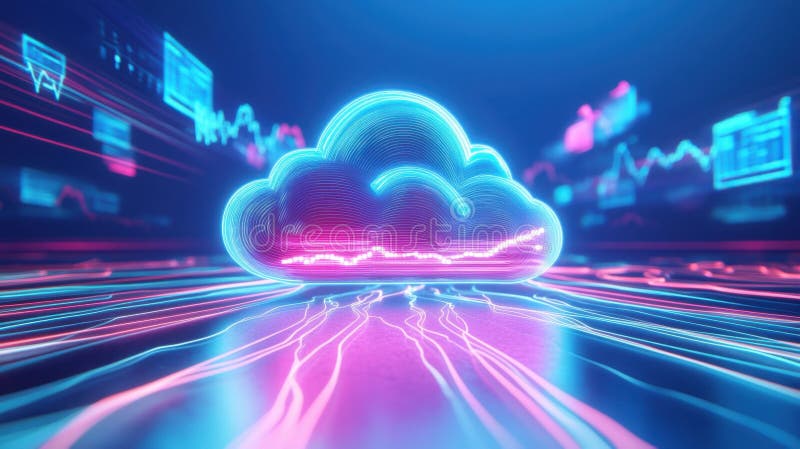 Cloud Computing Data Growth Visualization. AI Generated Stock ...