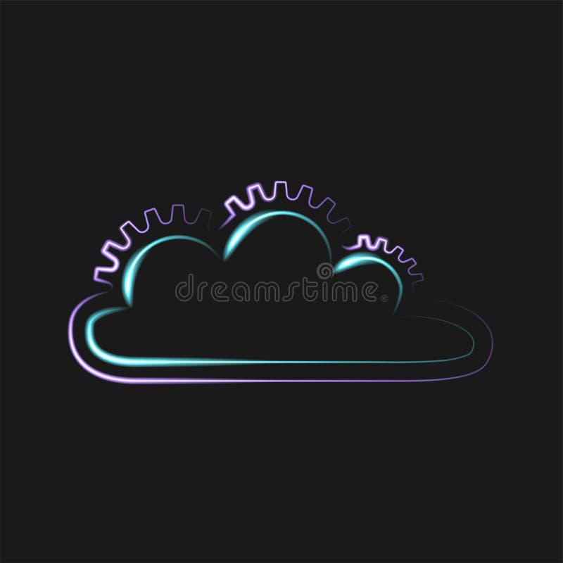 Neon Cloud Technology Icon, Logo. Technology, Packaged Software ...