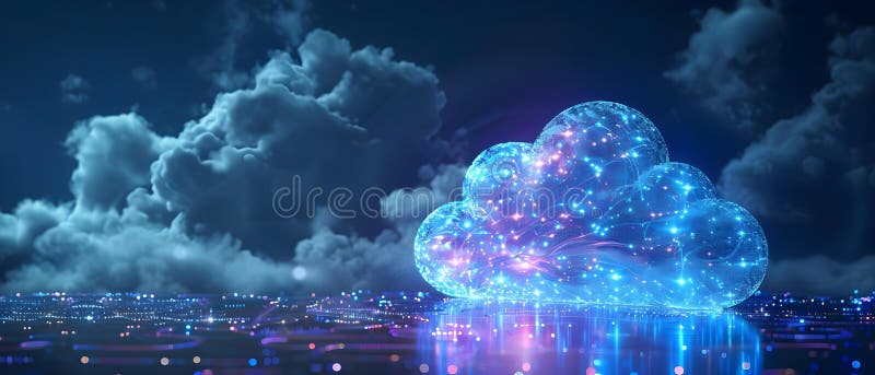 Neon Cloudscape: the Digital Frontier. Concept Technology, Future, Neon ...