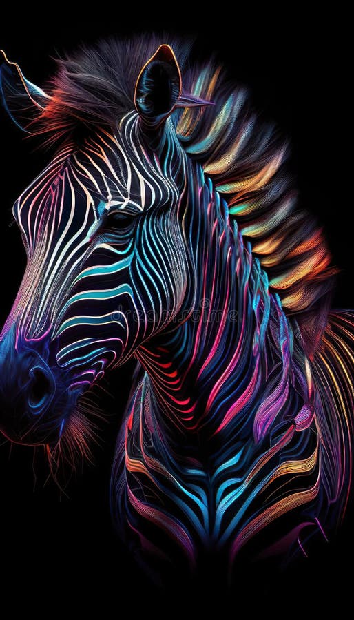 Neon Collection / Zebra 1 stock illustration. Illustration of ...