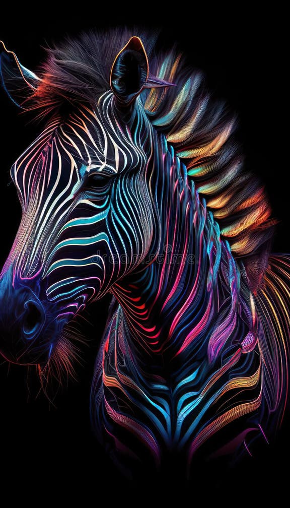Neon Collection / Zebra 1 stock illustration. Illustration of ...