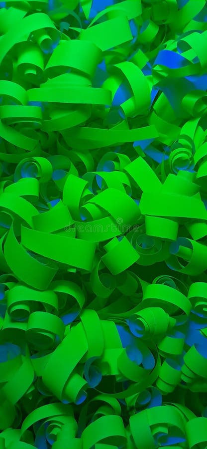 Green Neon Color Curly Paper Glowing on a White Background Stock Photo ...