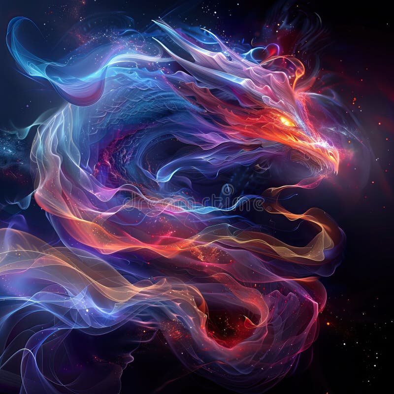 Neon Color Neon Dragon Image Stock Illustration - Illustration of ...