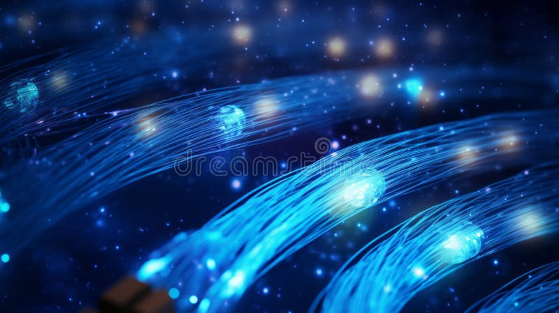 Neon Color Fiber Optic Cable. Neural Network AI Generated Stock Photo ...