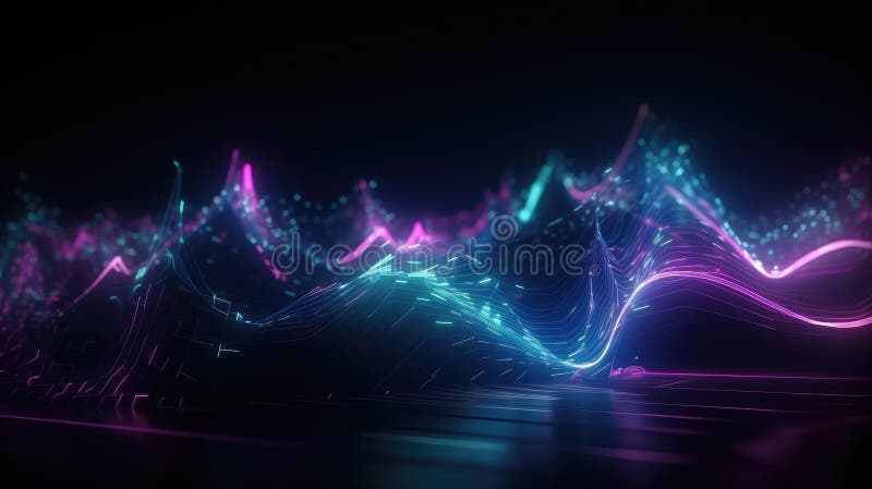 Neon Color Fluctuation. a Series of Optical Streams Stock Illustration ...