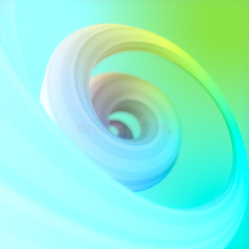 Neon Color Helix with Depth of Field Effect. Abstract Geometry ...