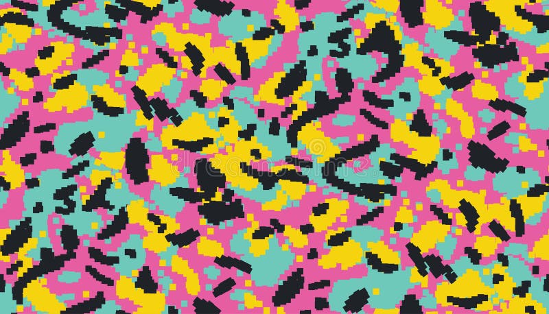 Neon Color Pixelated Camouflage Patterns Stock Vector - Illustration of ...