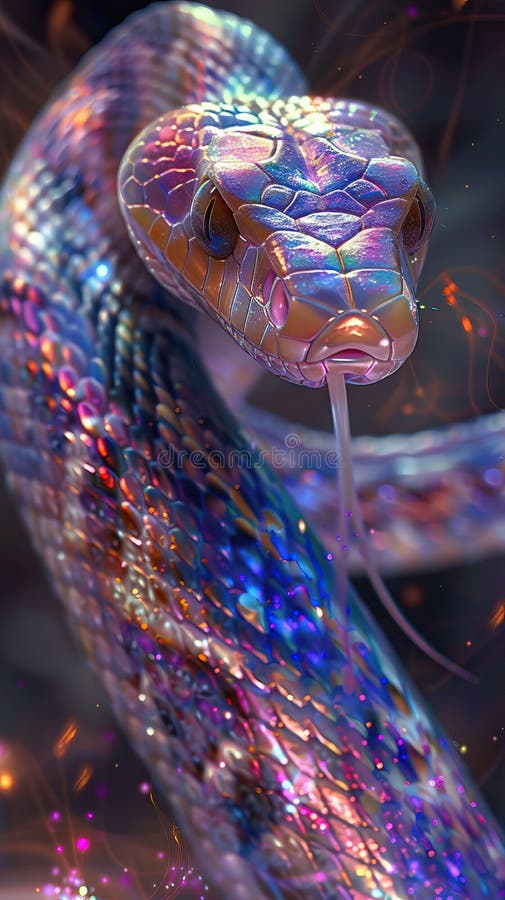 Neon color snake image stock illustration. Illustration of darkness ...