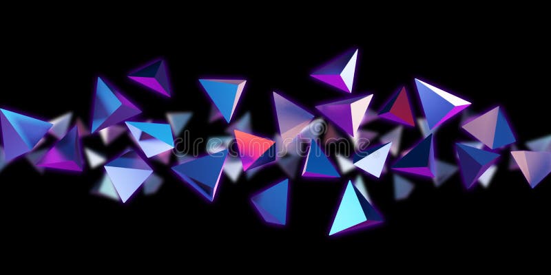 Neon Color Triangle Cube Cube Triangle Shape 80s Abstract Gradient 3d ...