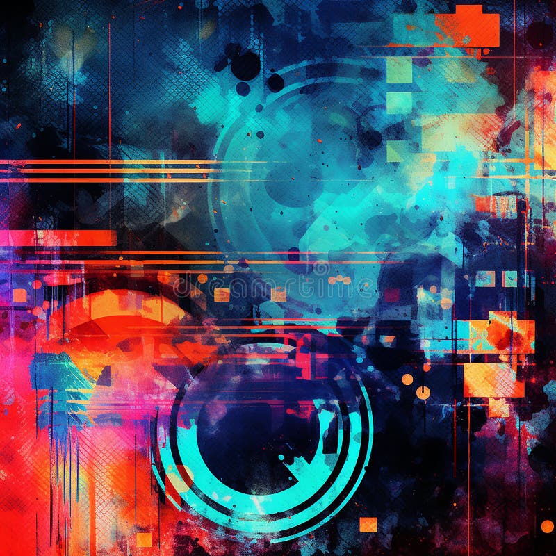 Neon Colored Abstract Textured Design with Abstract Shapes, Colors ...