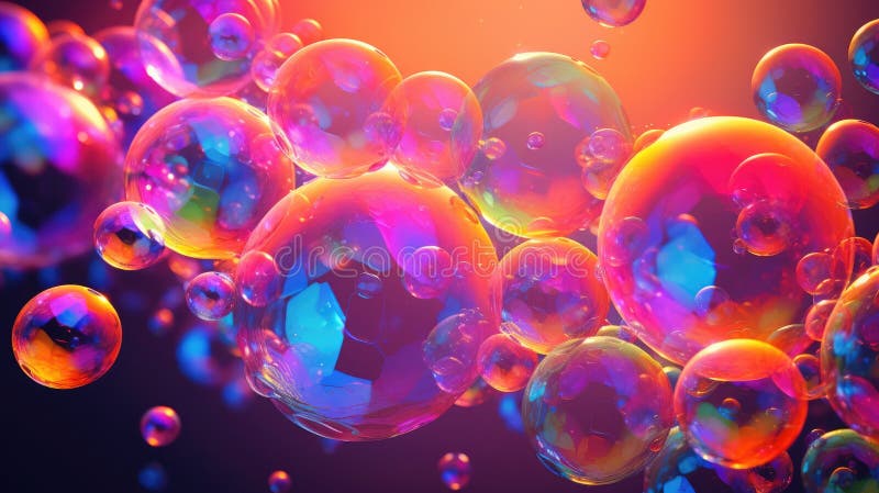 Neon-colored Bubbles Create a Vibrant and Playful Display with a ...