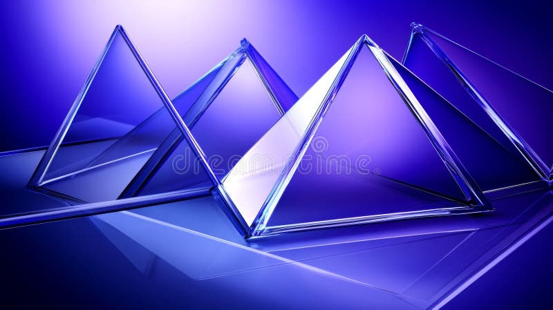 Neon-colored 3D Triangles Float in a Gradient Background, Creating an ...